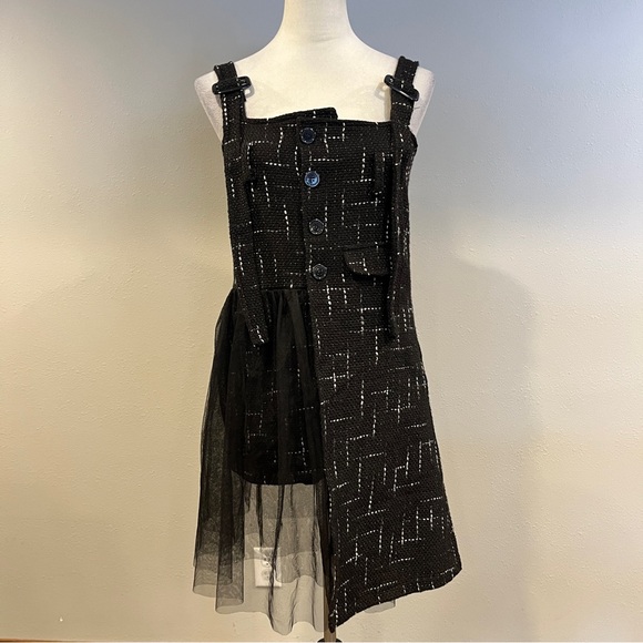beileer | Dresses | Funky Black Dress With Sheer Overlay | Poshmark